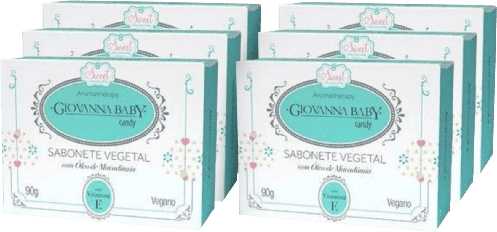 Kit Sabonete Vegetal Giovanna Baby Candy 90g c/6un