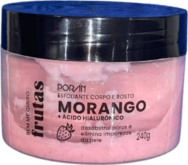 Esfoliante Corporal Poran Morango Corpo e Rosto 240g