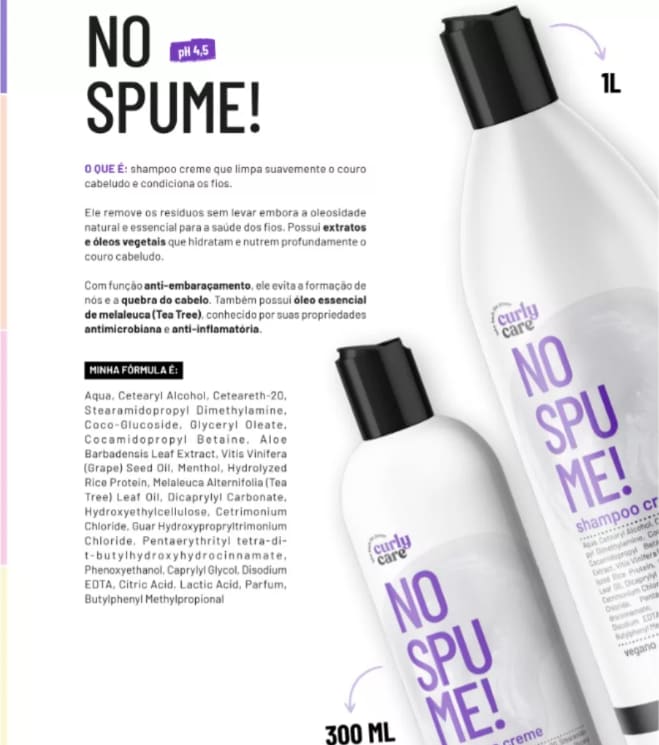 Curly Care, Kit Creme Shampoo No Spume , Condicionador e Gelatina ...