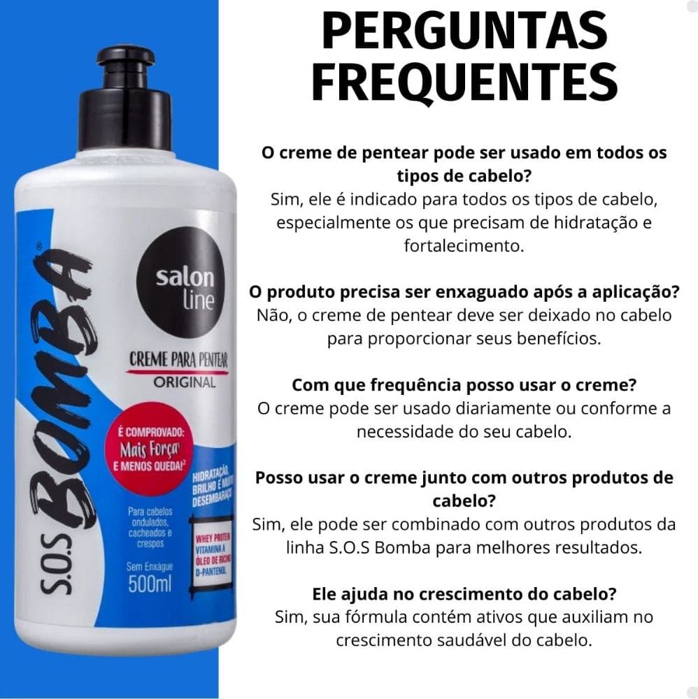 Creme para Pentear Salon Line S.O.S Bomba Original 500ml | Beleza na Web