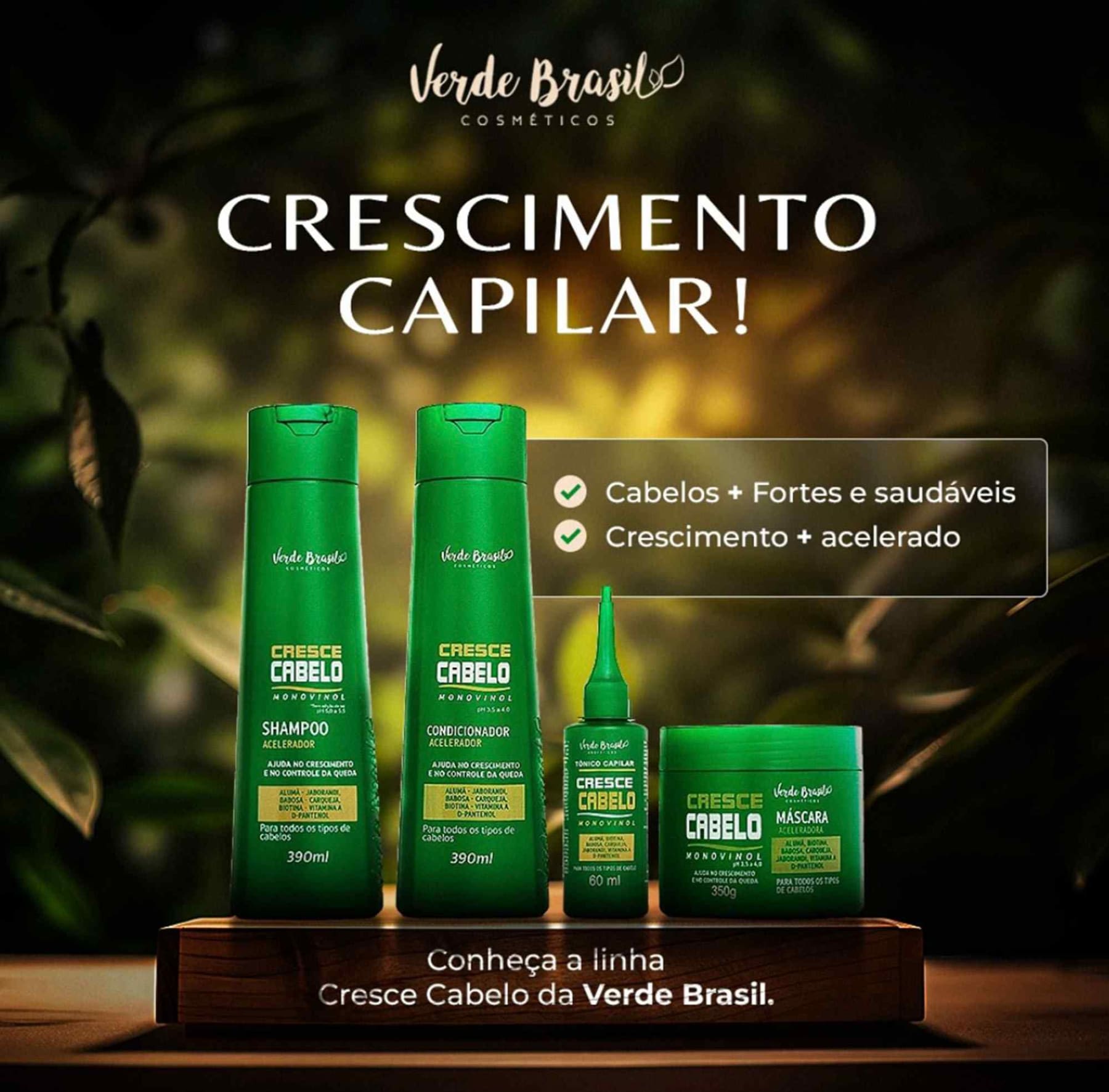 Máscara Capilar Verde Brasil Cosméticos Cresce Cabelo Monovinol ...