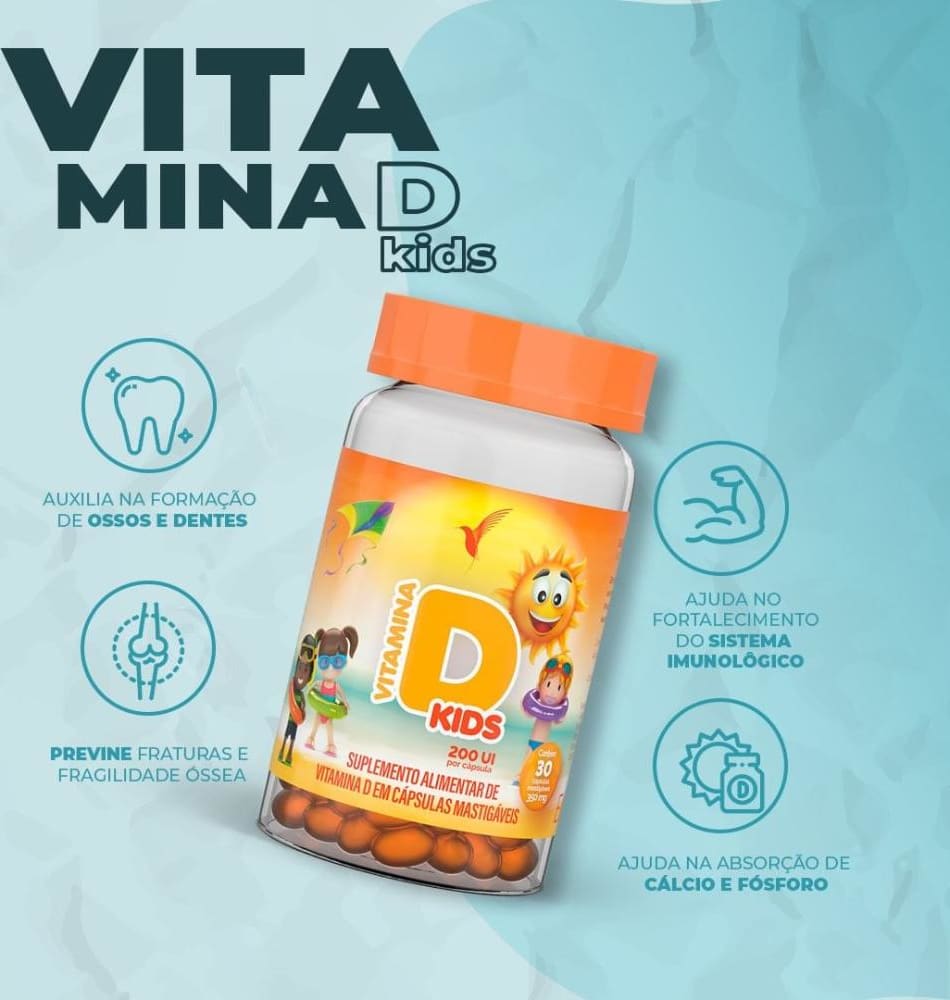 Vitamina D Suplemento Infantil 60 Caps Imunidade Eleve Life
