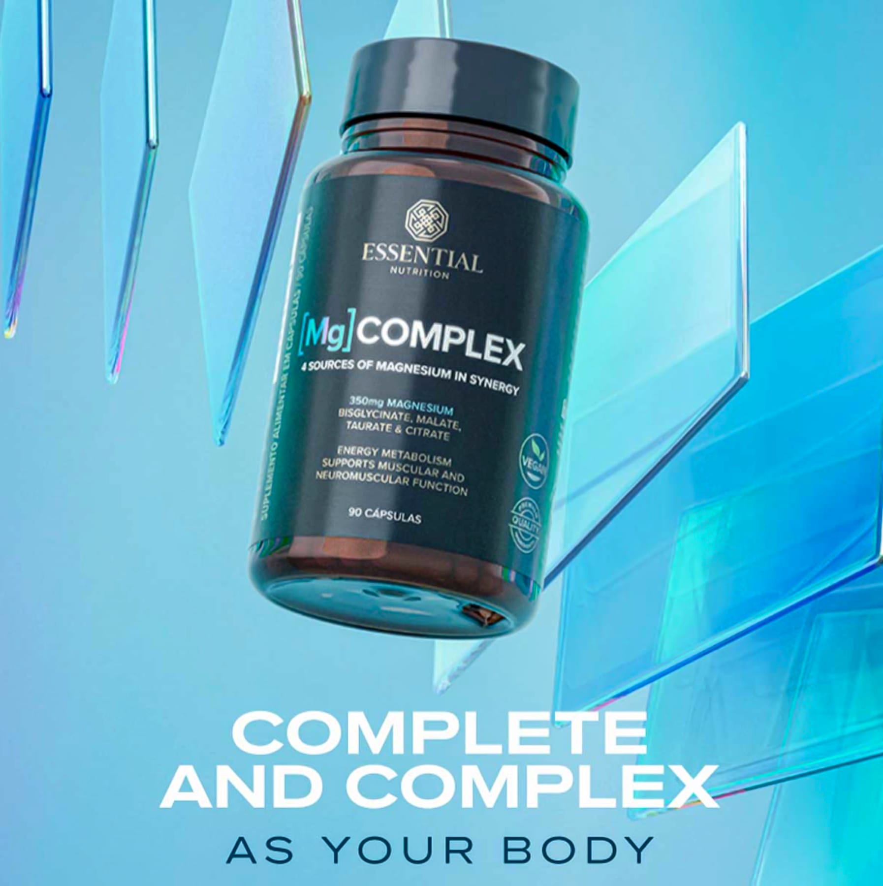 Kit Essential Nutrition [Mg] Complex 4 Tipos de Magnésio Trio | Beleza na Web