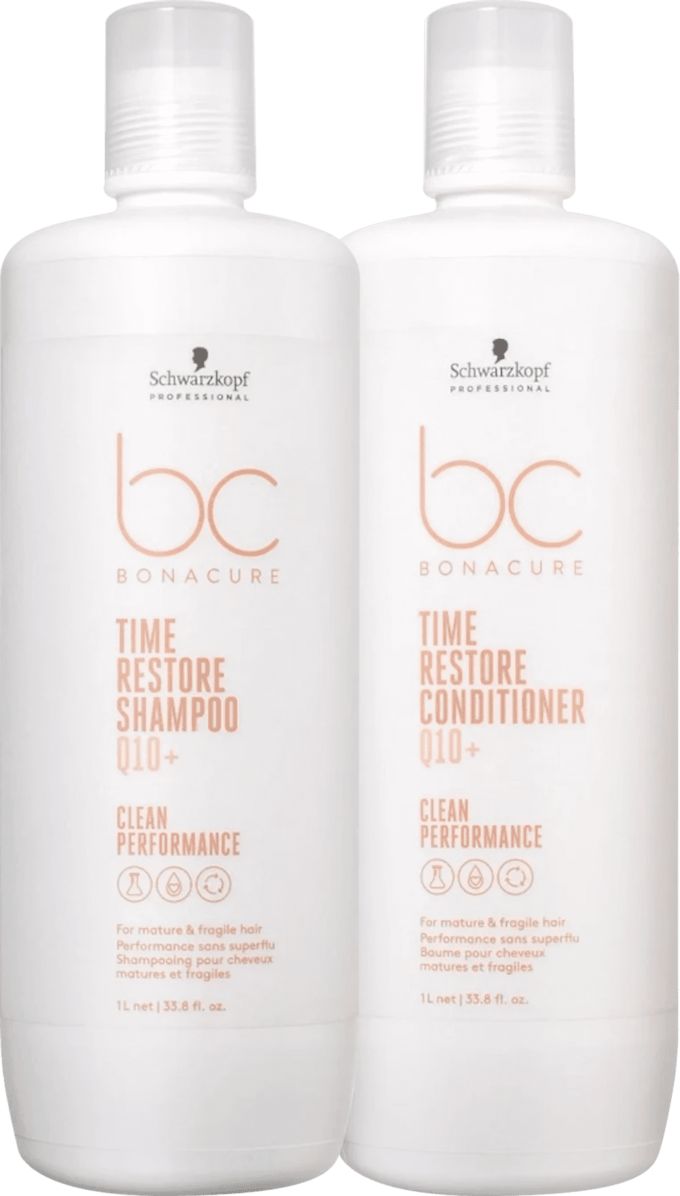Kit Schwarzkopf BC Clean Performance Time Restore Q10 - Shampoo 1L + Condicionador 1L