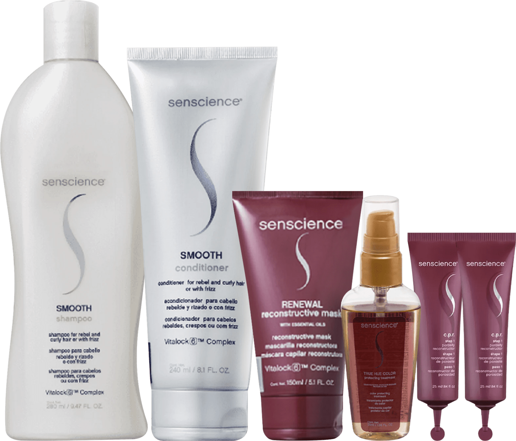 Kit Senscience Smooth + Renewal + CPR + True Color | Beleza na Web