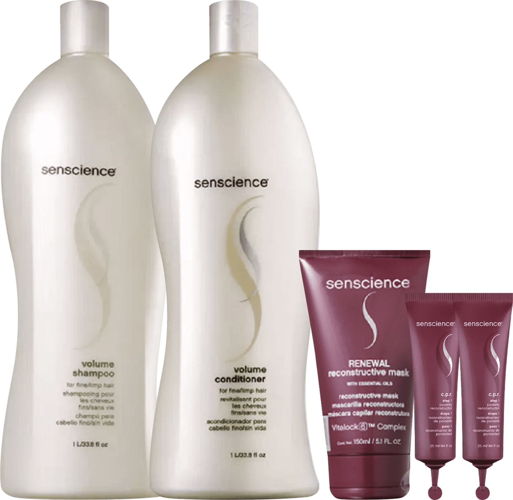 Kit Senscience Volume Salon + Renewal Mask + CPR | Beleza na Web