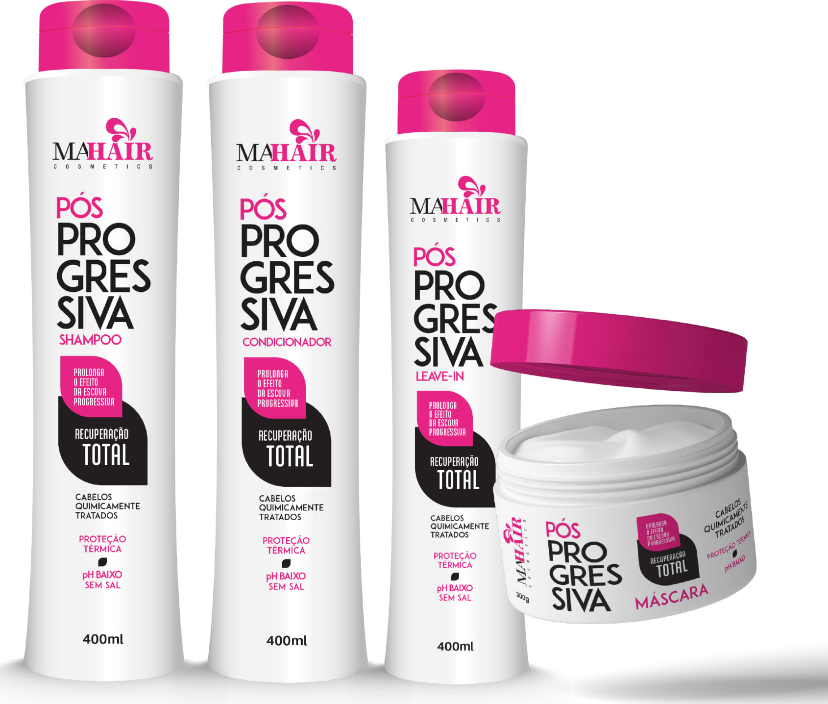 Mahair Pós Progressiva Linha completa - Shampoo 400ml, Condicionador ...