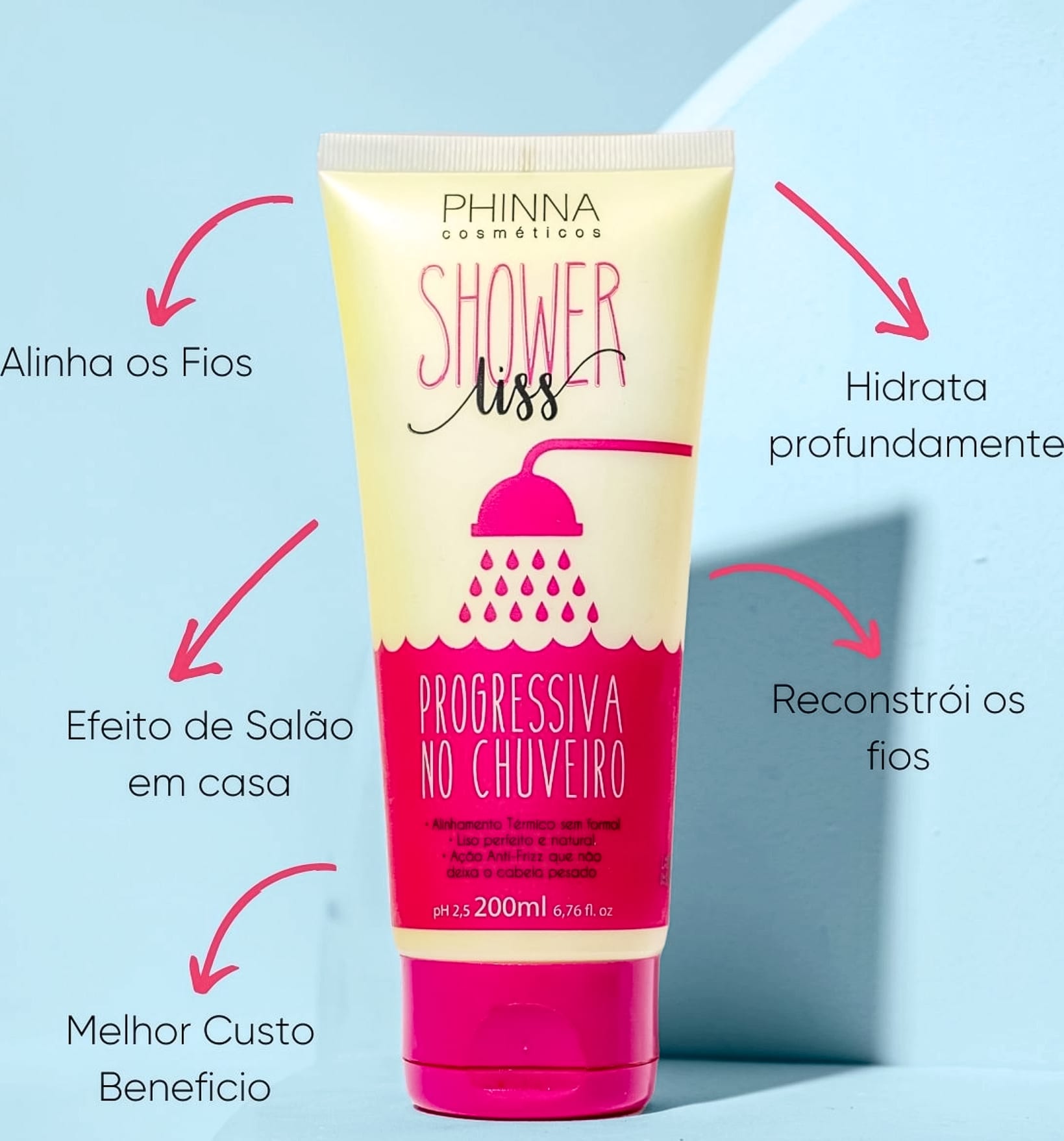 Fluido Alisador Phinna Shower Liss Progressiva no Chuveiro | Beleza na Web