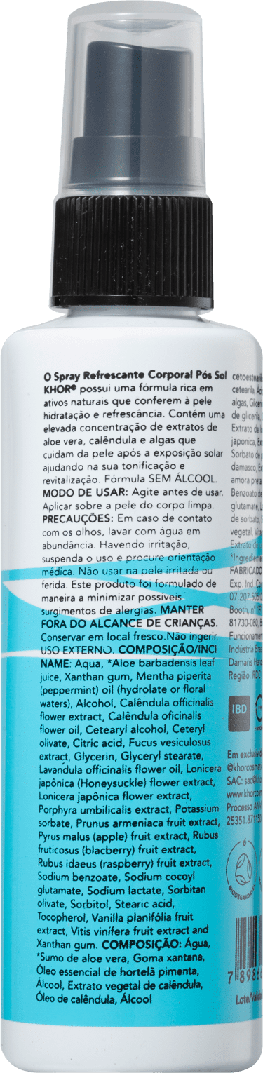 Spray Refrescante Corporal Khor Pós Sol | Beleza na Web
