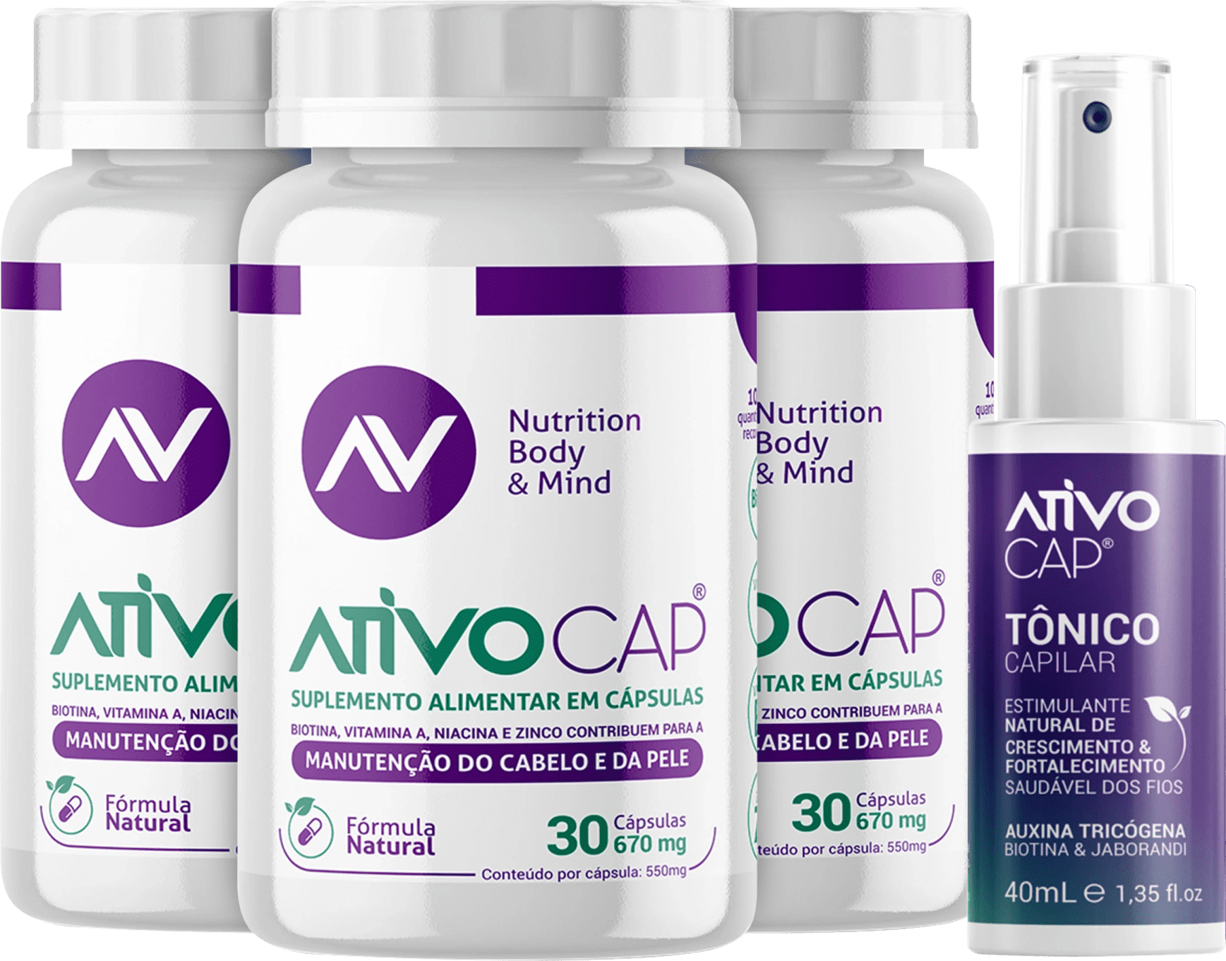 Kit Ativo Natural Tratamento para Queda de Cabelo | Beleza na Web