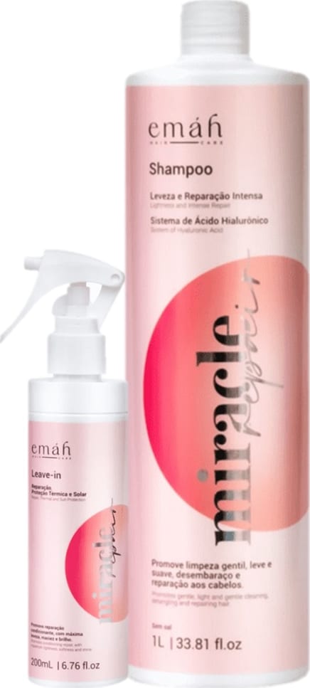 Kit Emáh Hair Care Miracle Repair Limpeza e Desembaraço | Beleza na Web