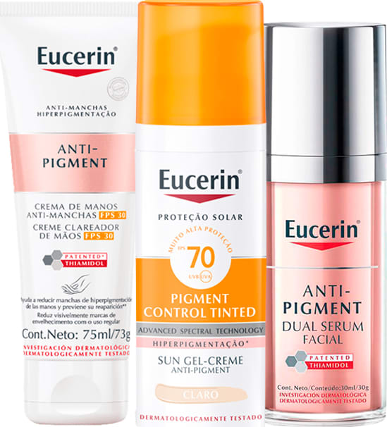 KIT EUC PIGMENT CONTROL TINTED PROT SOL FAC FPS70 CLARA 50ML+ANTI ...