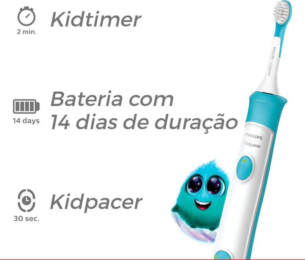Escova de Dente Elétrica Infantil Philips Colgate SonicPro Kids