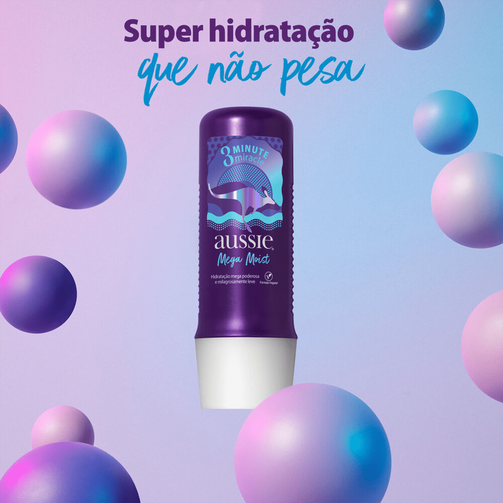 Tratamento Aussie Mega Moist 3 Minute Miracle | Beleza na Web