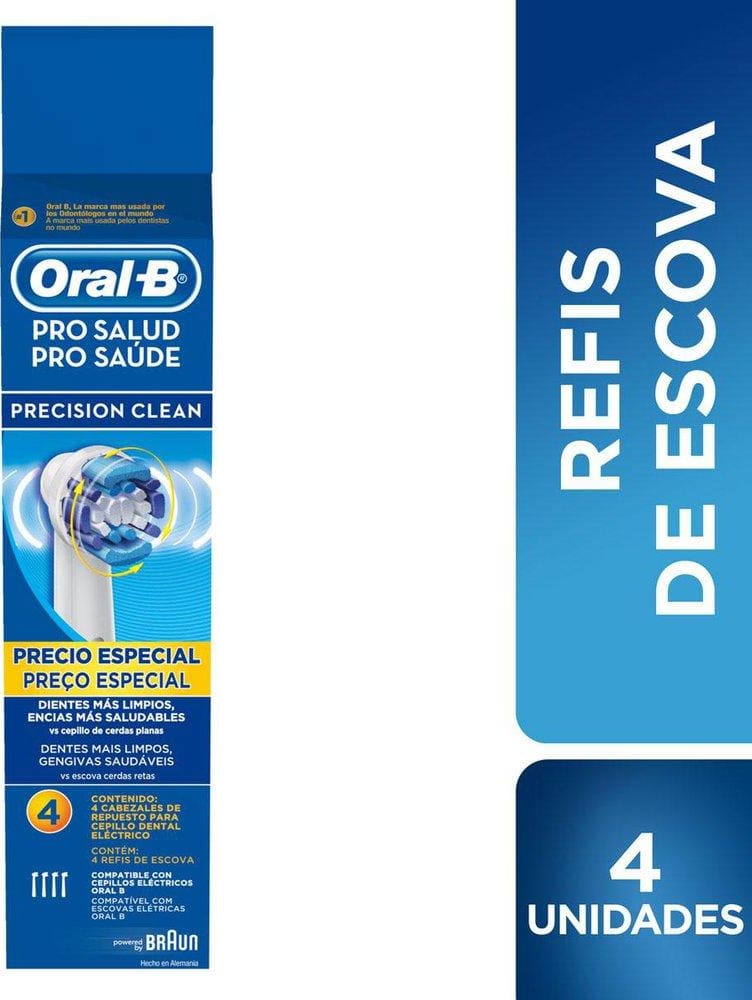 Refil Escova Elétrica Oral-B Precision Clean c/ 4 unidades