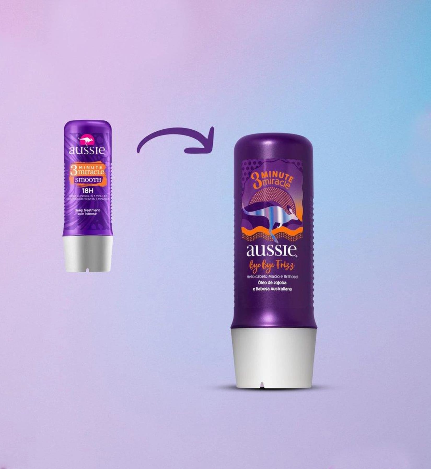 Kit Aussie Bye Bye Frizz Maciez e Brilho Shampoo + Condicionador 180ml ...