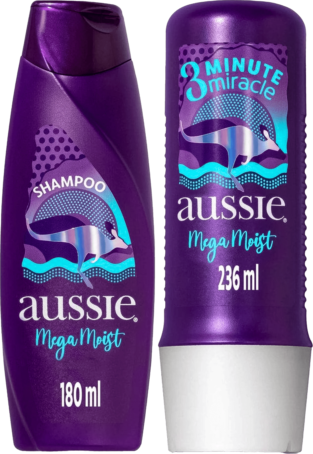 Kit Aussie Mega Moist Super Hidratação Shampoo 180ml e 3 Minutos ...