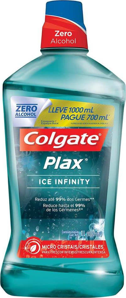 Enxaguante Bucal Colgate Plax Ice Infinity Leve 1l Pague 700ml