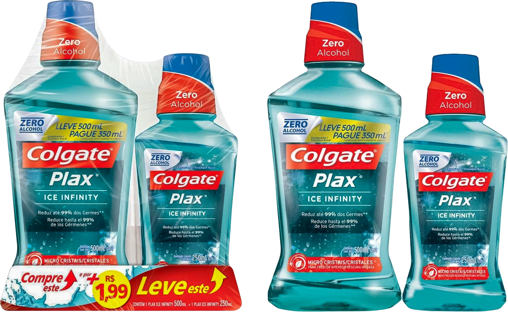 Pack Enxaguante Bucal Colgate Plax Ice Infinity 500ml