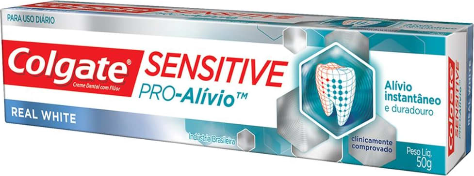Kit c/ 2 Cremes Dentais Colgate Sensitive Pro-Alívio Real White 50g