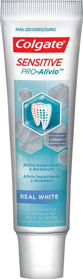 Kit c/ 2 Cremes Dentais Colgate Sensitive Pro-Alívio Real White 50g