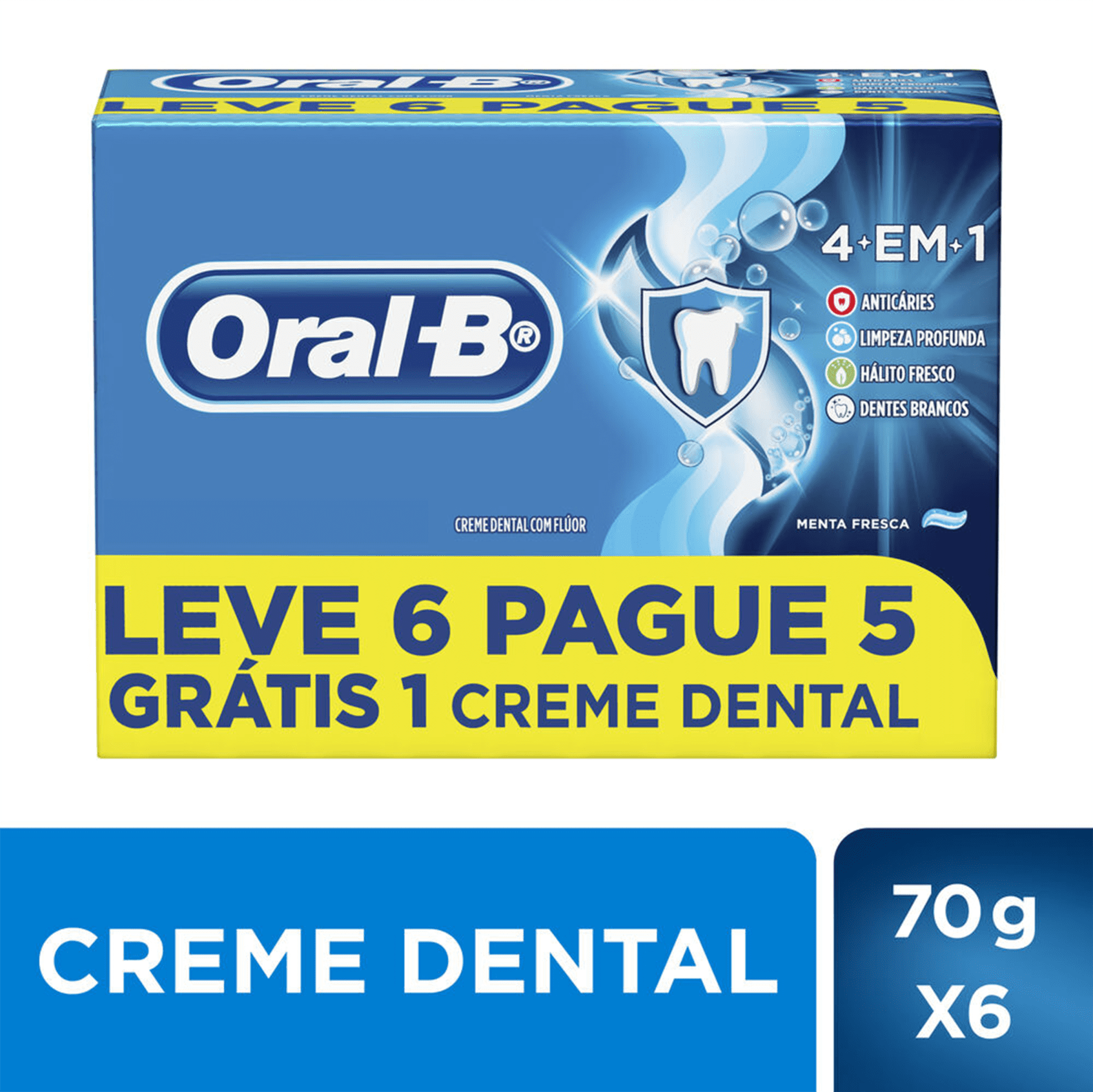 Creme Dental Oral-B 4 em 1 Leve 6 Pague 5 70g