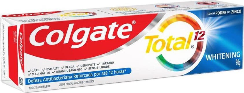 Kit Creme Dental Colgate Total 12 Whitening 90g com 12 unidades