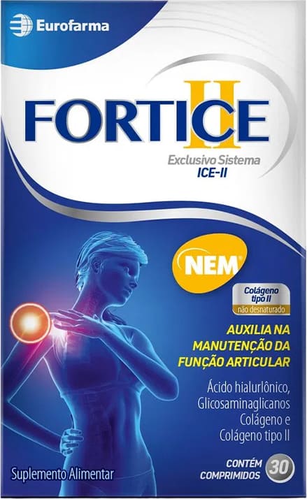 Fortice Colágeno Tipo II com 30 comprimidos