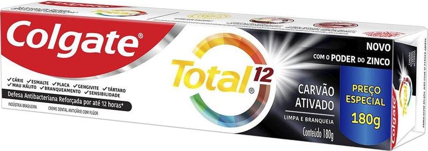 Creme Dental Colgate Total 12 Carvão Ativado | Beleza na Web