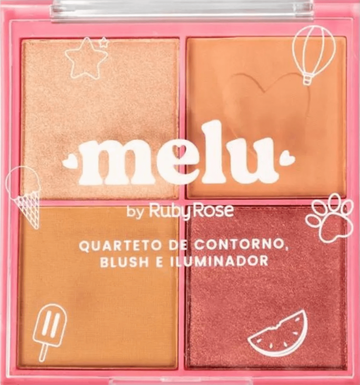 Paleta Multifuncional Ruby Rose Melu Quarteto | Beleza na Web