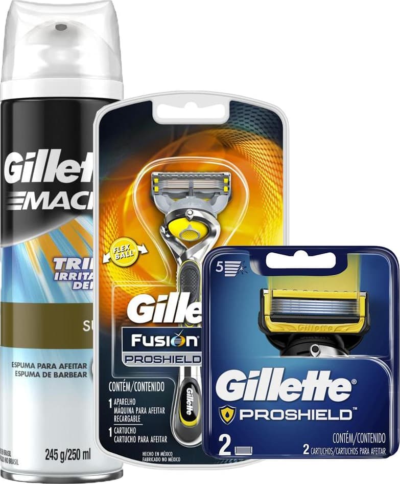 Kit Gillette Fusion Proshield Mach3 | Beleza na Web