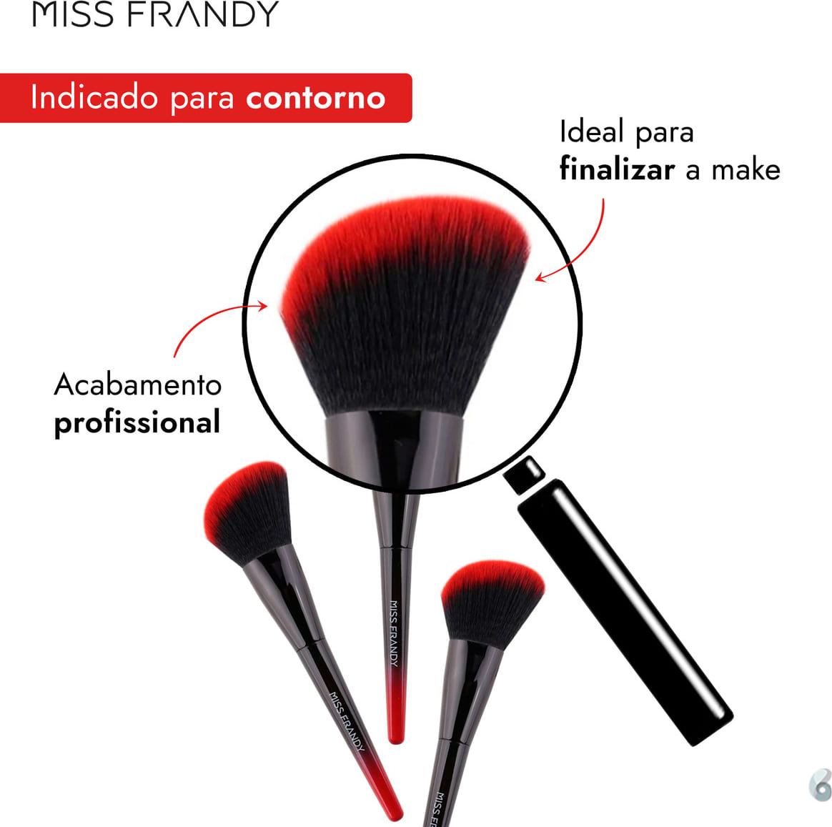 Pincel para Contorno Miss Frandy Fire Chanfrado G | Beleza na Web