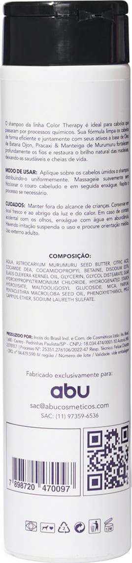 Shampoo Abu Cosméticos Color Therapy | Beleza na Web