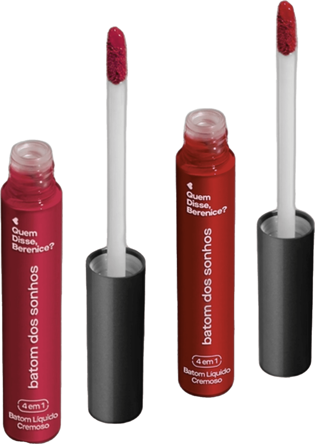 Combo Batom Líquido Cremoso dos Sonhos: Rosa Energia 5ml + Vermelho ...