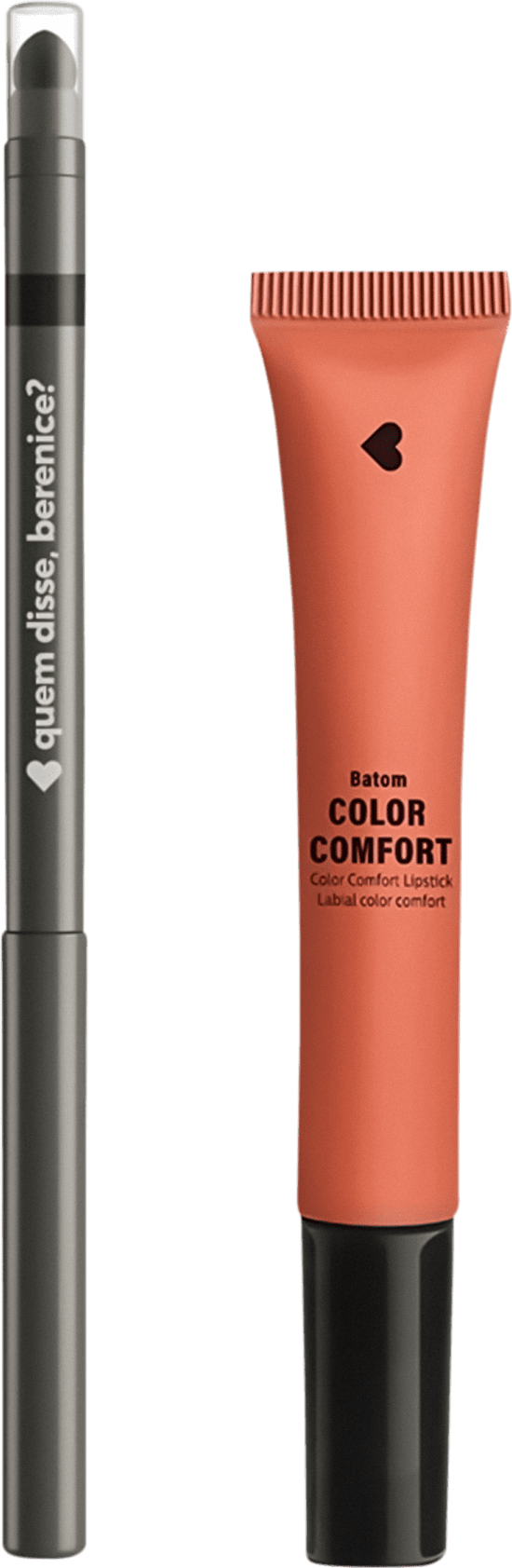 Combo Lápis Esfumado Pretô + Batom Color Comfort Caramelê QDB