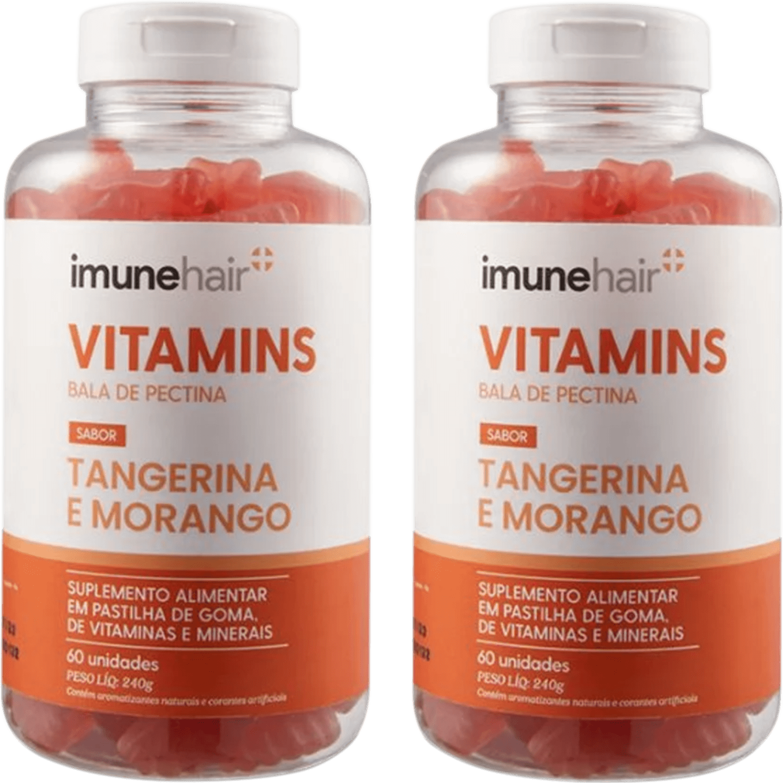 Kit Suplemento Alimentar Imunehair Vitamins Tangerina e Morango ...