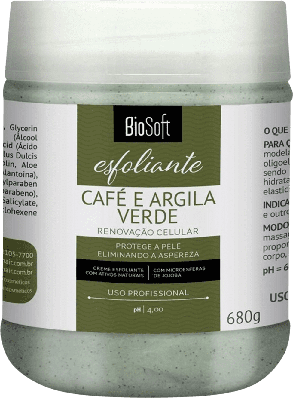 Creme Esfoliante Corporal Bio Soft Café e Argila Verde | Beleza na Web