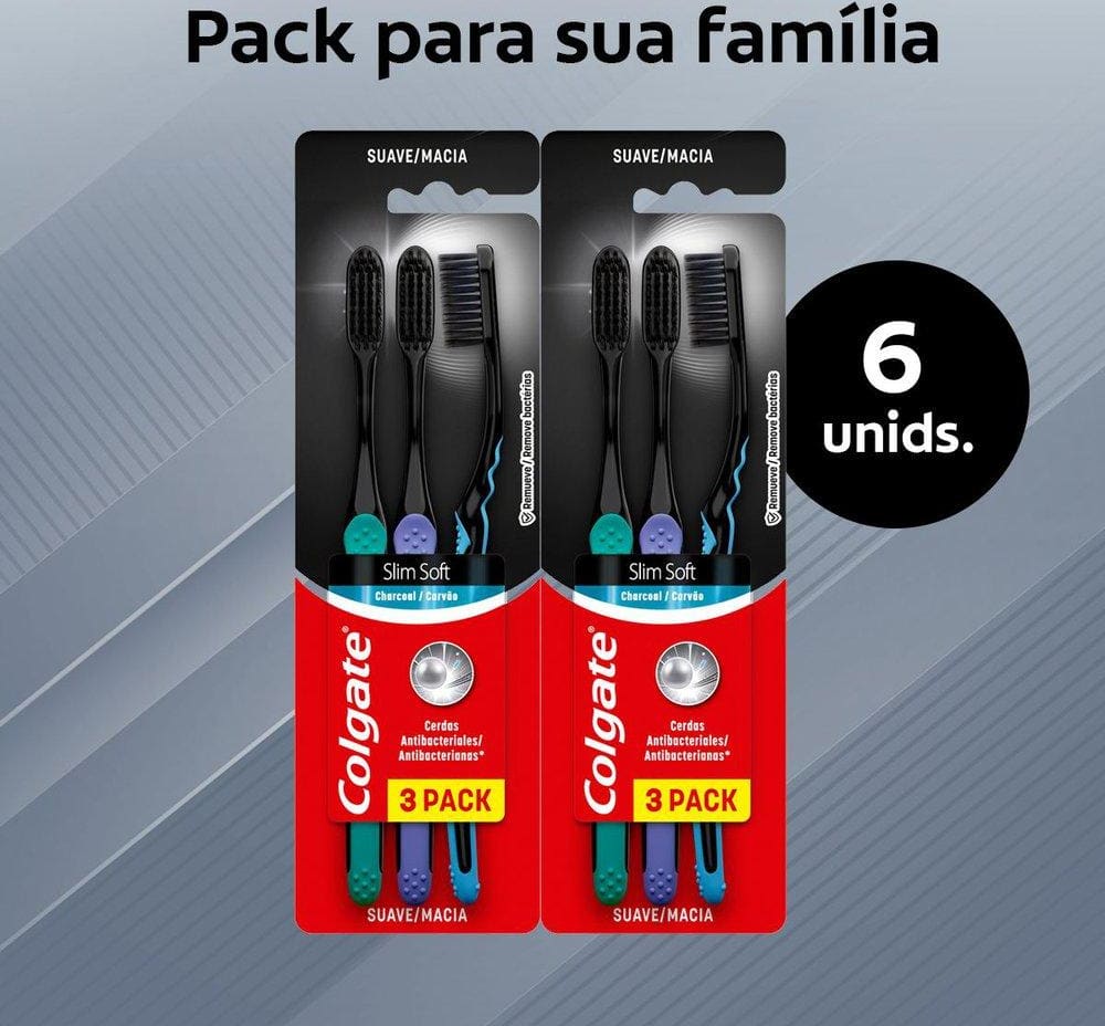 Kit Colgate Slim Soft Black Com Infusão de Carvão | Beleza Na Web