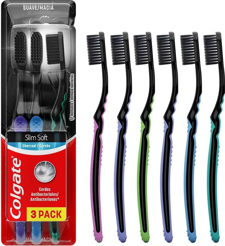 Kit Colgate Slim Soft Black Com Infusão de Carvão | Beleza Na Web