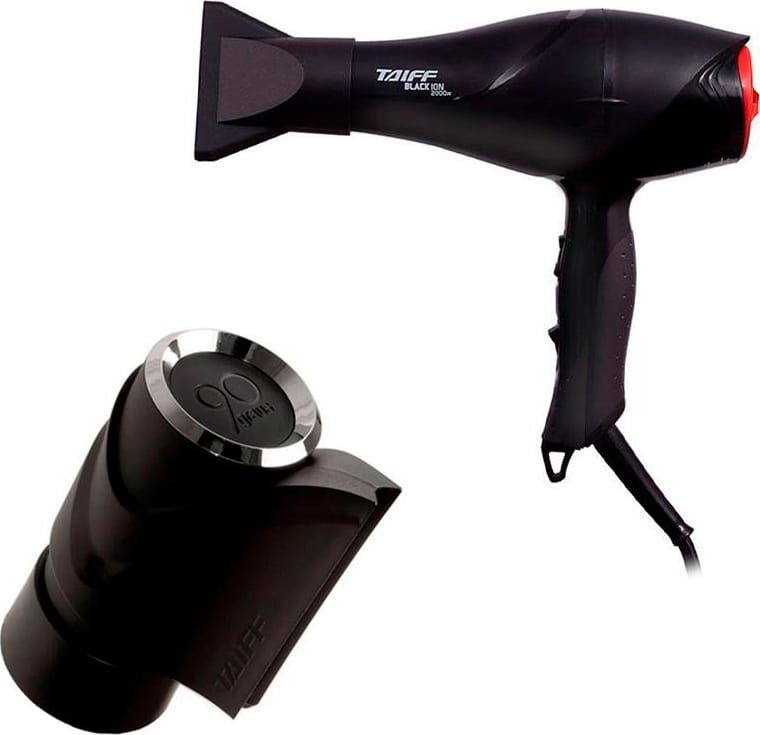 Kit Secador Black Ion 127V e Bico 90 graus Taiff