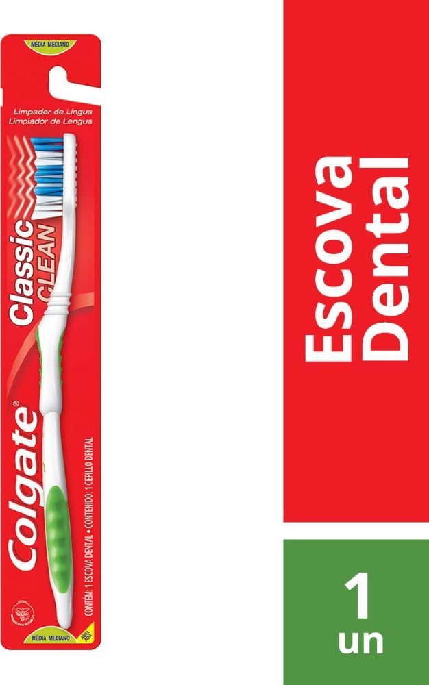 Kit 5 Escova De Dentes Colgate Classic Clean Suave