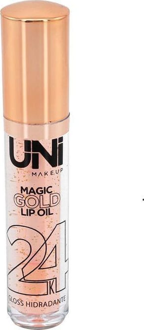 Uni Makeup Magic Gold Lip Oil 24K Gloss Hidratante 3,9ml