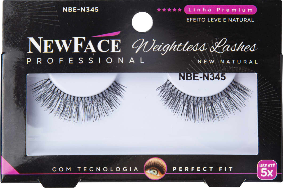 Cílios Postiços NewFace Brushes Weightless Lashes NBE_N345 | Beleza na Web