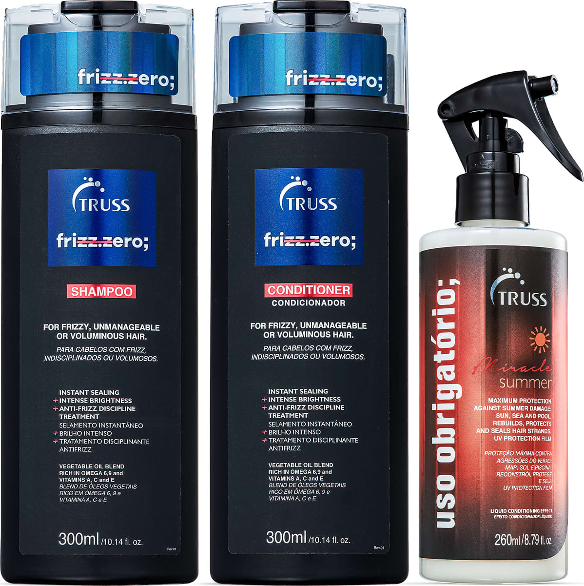 Kit TRUSS Frizz Zero Uso Obrigatório Miracle Summer (3 Produtos ...