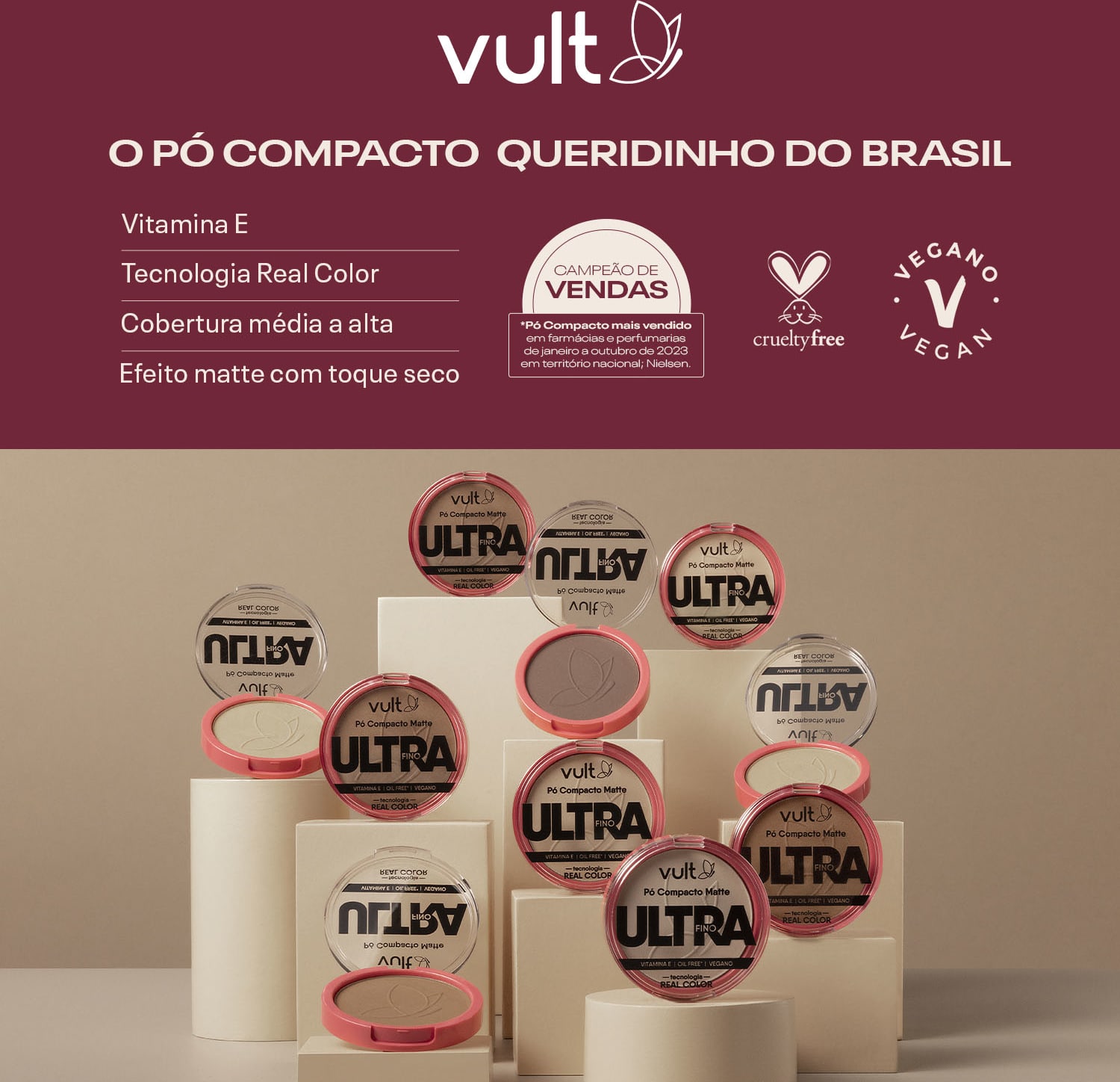 Pó Compacto Matte Ultrafino Cor V400 | VULT