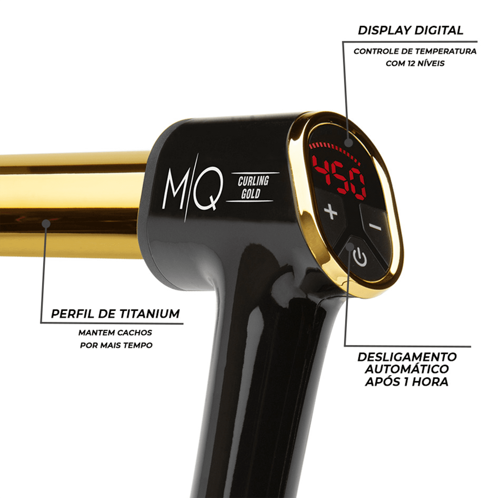Modelador MQ Curling Gold Titanium 32mm | Beleza na Web