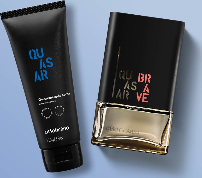 Combo Presente Natal Quasar Brave: Desodorante Colônia 100ml + Gel Pós Barba 110g | O Boticário