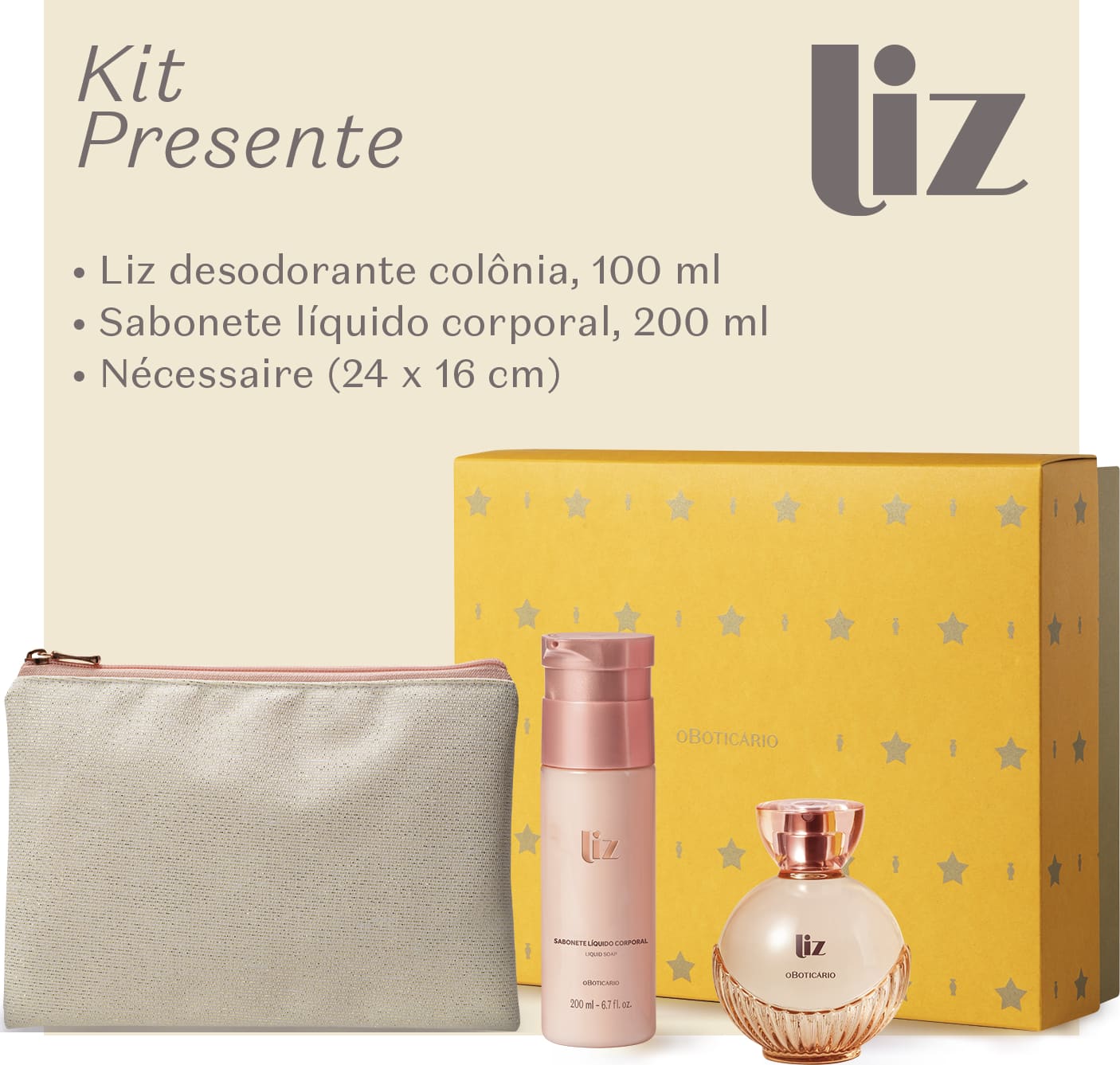 Kit Presente Liz (3 itens) | O Boticário