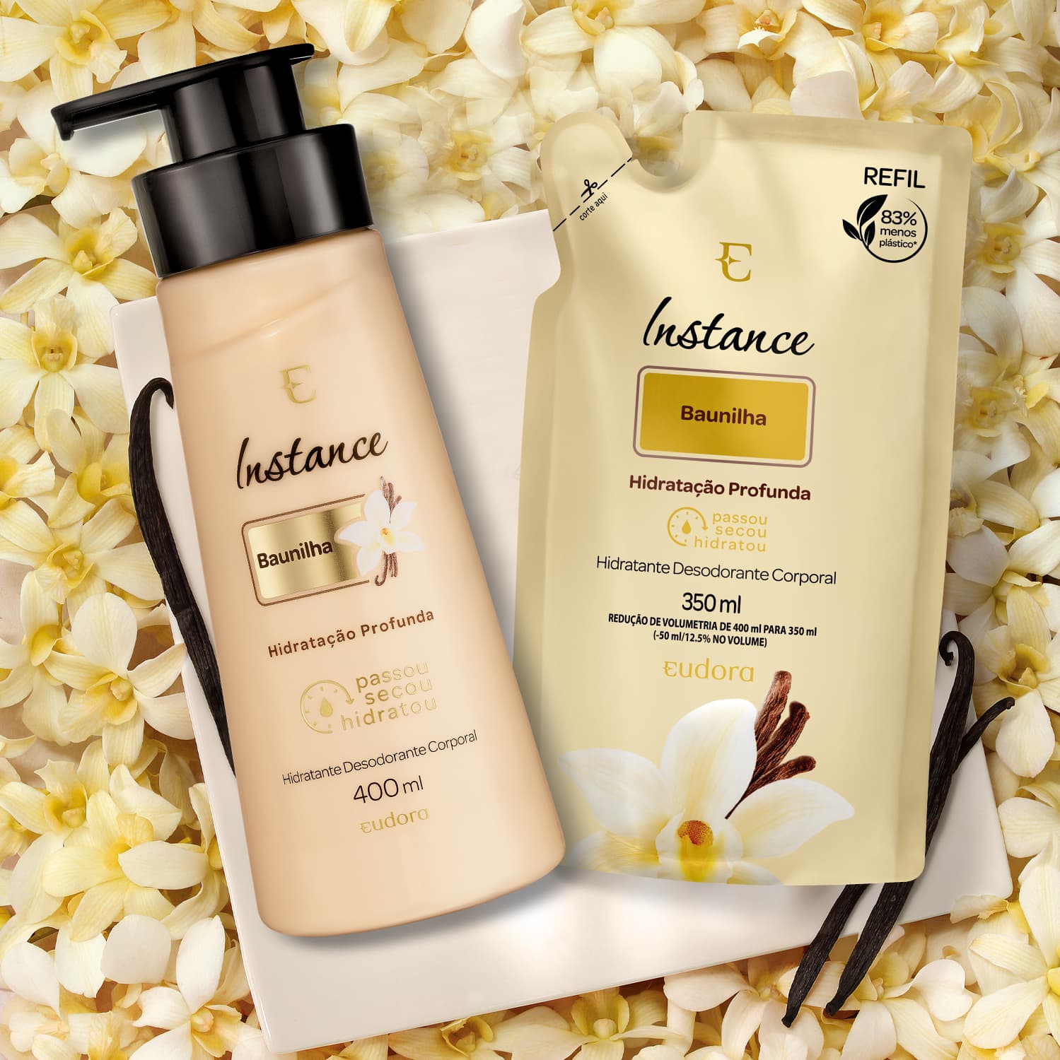 Combo Instance Baunilha: Hidratante Desodorante Corporal 400ml + Refil ...