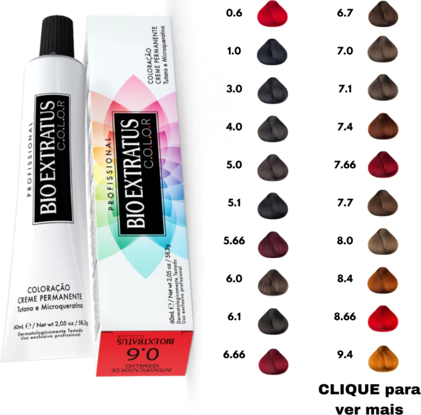 Kit Coloração Color Bio Extratus 60ml + Oxidante 20V 90ml - 5.65